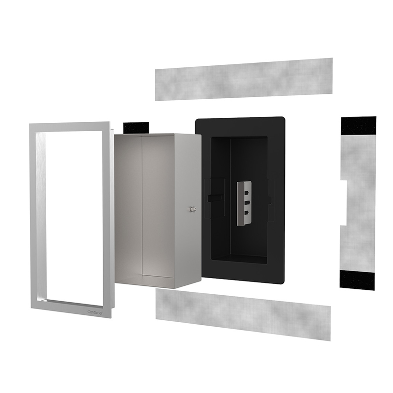 ESS Container F Box Wandnische 15 x 30 x 10 cm | 15 x 30 x 10 cm | Rahmen Weiß | Weiss | ED ...