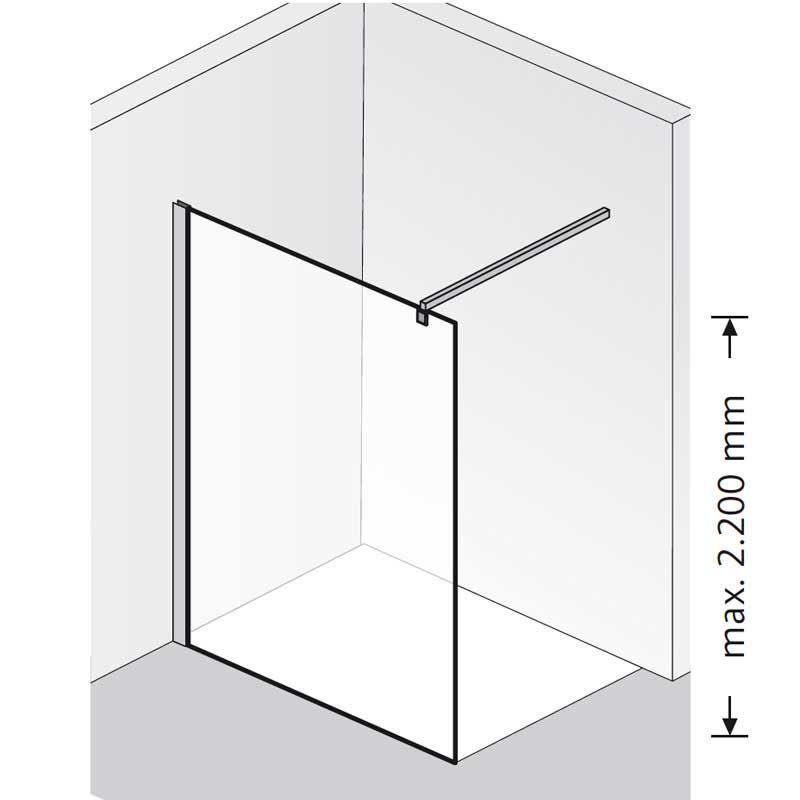 HSK Walk In Atelier Duschkabine Frontelement 140 cm | mit Edelglas ...