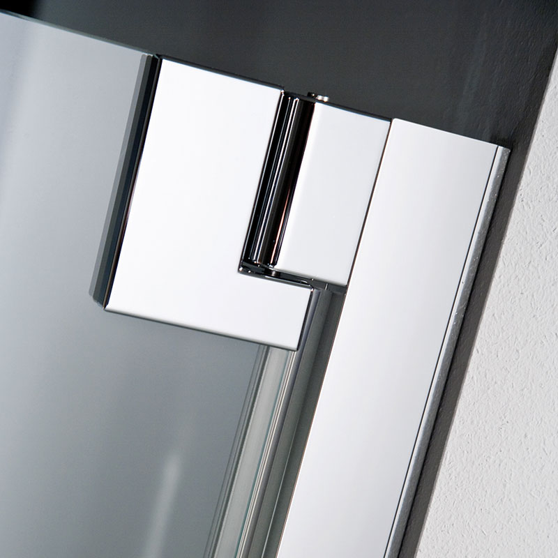 HSK K2P Drehfalttür in Nische 90 cm | chrom optik (Alu poliert) | mit TwinSeal | ESG klar | 90 ...