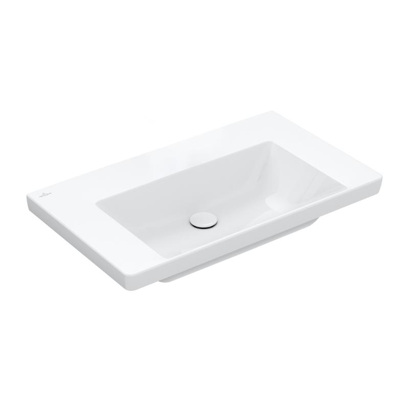 Villeroy & Boch Subway 3.0 Möbelwaschtisch 80 x 47 cm | Weiß | ohne Hahnloch | 80 x 47 cm | für ...
