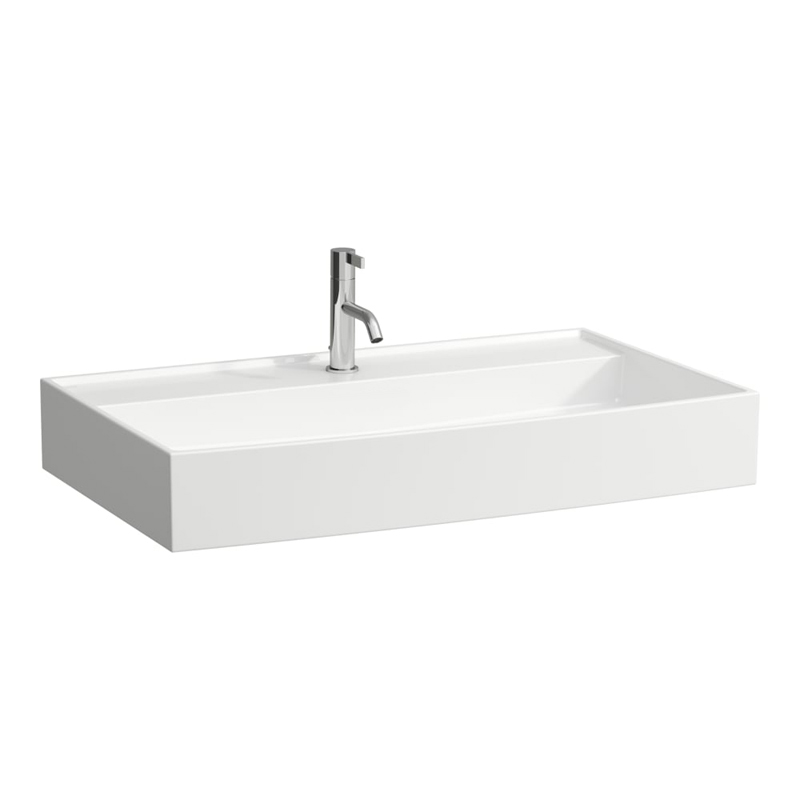 Laufen Kartell Waschtisch 80 x 46 cm unterbaufähig | Weiß | 1 Hahnloch | ohne Überlauf | LA ...