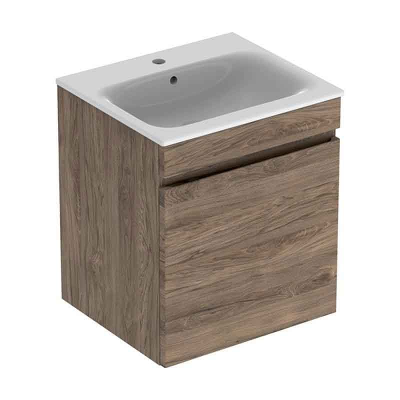 Geberit Renova Plan Set Waschtisch mit Unterschrank | 60 x 48 cm | Nussbaum | ohne KeraTect | KE ...