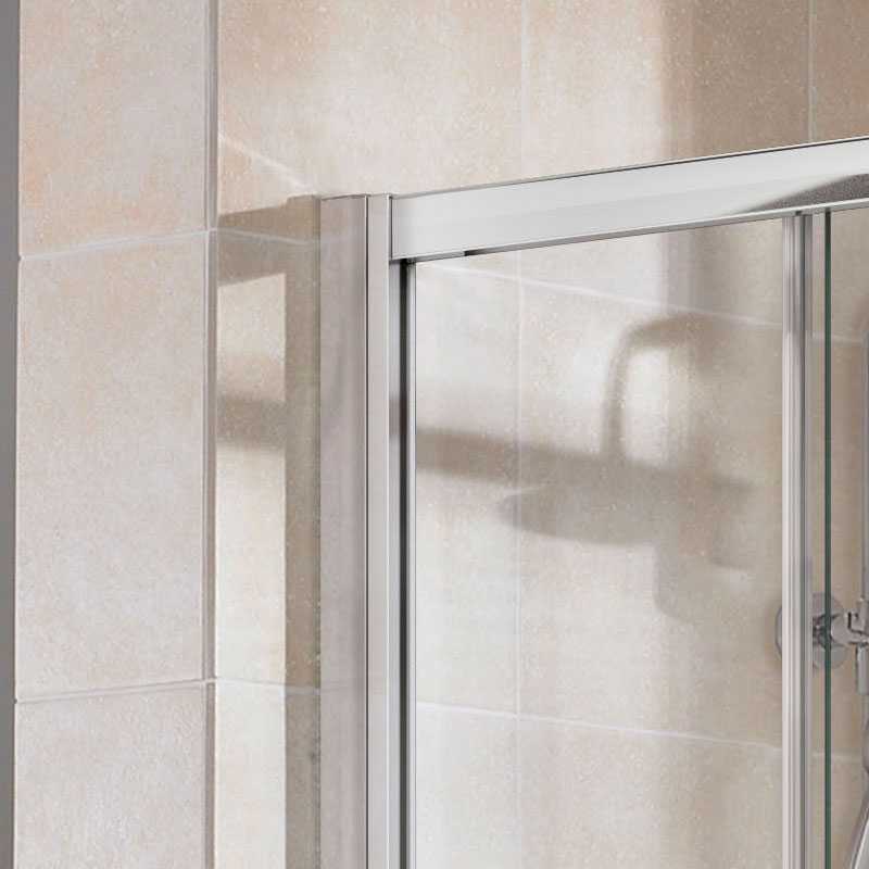 HSK Favorit Schiebetür Eckeinstieg bodenfrei 140 x 90 cm | Alu Silber Matt | mit Edelglas | ESG ...