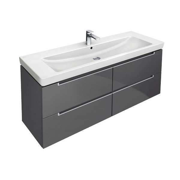 Villeroy & Boch Subway 2.0 Möbelwaschtisch 130 cm | Weiß | mit 1 Hahnloch | 130 x 47 cm | mit ...