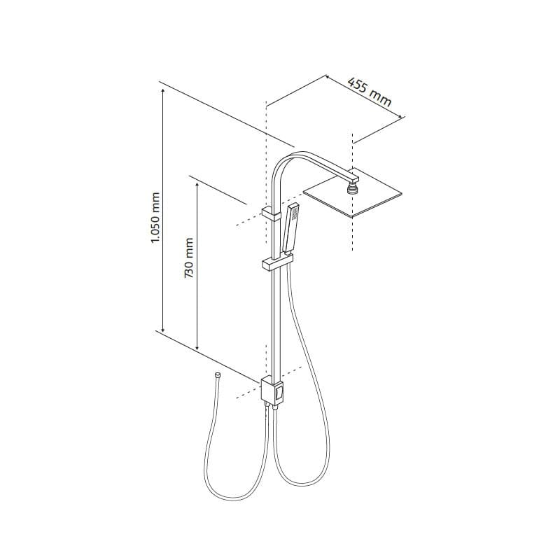 HSK RS 500 AquaSwitch Universal ShowerSet Kopfbrause eckig | Design ...