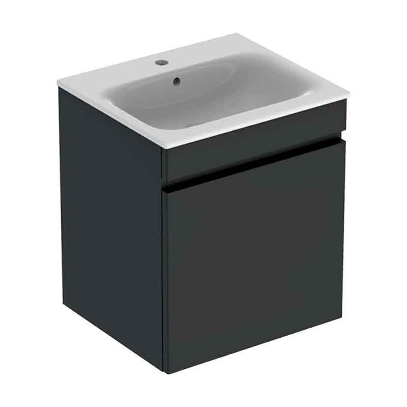 Geberit Renova Plan Set Waschtisch mit Unterschrank | 60 x 48 cm | Lava Matt | mit KeraTect | KE ...