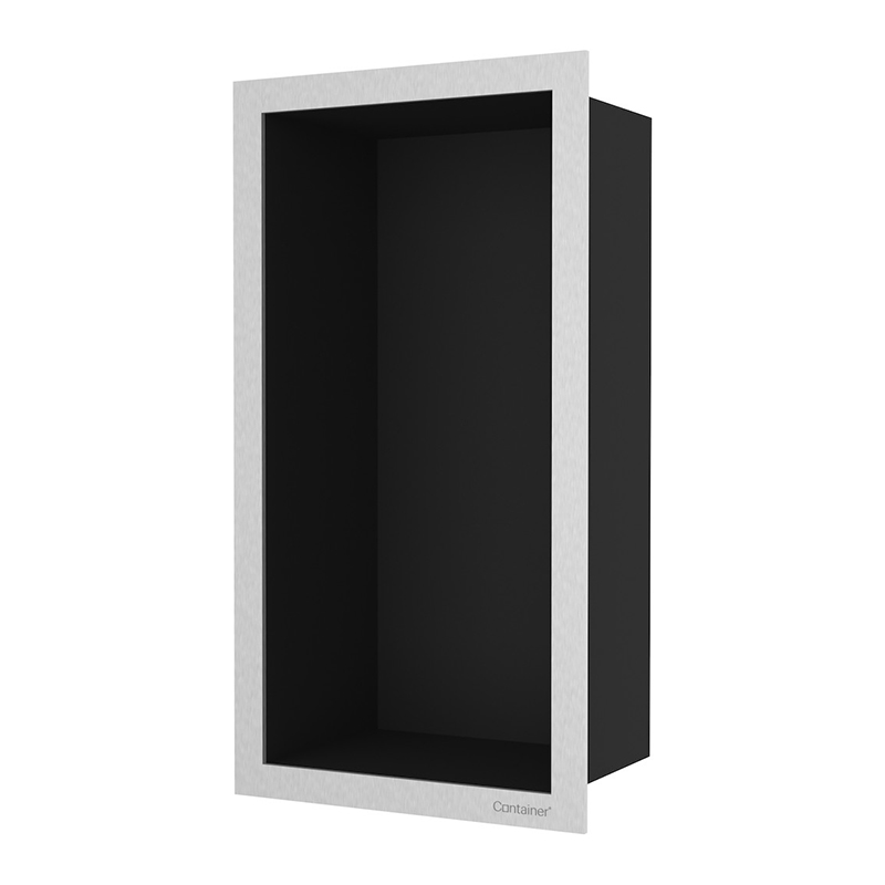 ESS Container F Box Wandnische 15 x 30 x 10 cm | 15 x 30 x 10 cm | Rahmen gebürstet | Schwarz ...