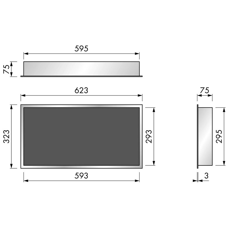 ESS Container Box 7 Wandnische 60 x 30 cm | ED-BOX-60X30