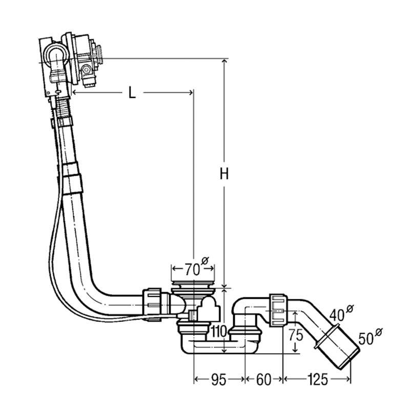 Viega Multiplex Trio Ablaufgarnitur Grundset Normalwannen | VI-725778