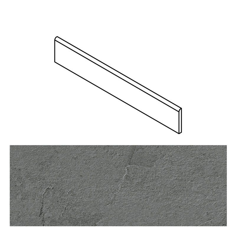 Lea Ceramiche Waterfall Gray Flow Sockel 10 x 60 cm | LC-LGBWFN1