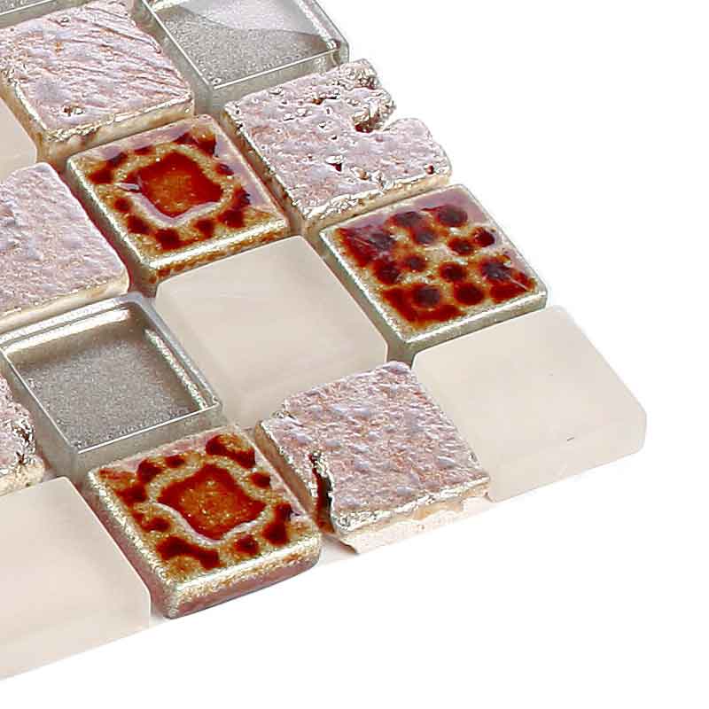 Glasmosaik Crossover Grau Braun 2,5 x 2,5 cm | HJ-CROSSOVER30