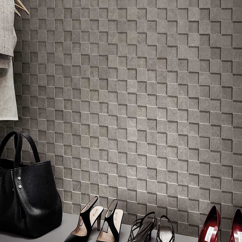 Cercom Square Cube 3D Grey In 5 x 5 cm Mosaikfliesen | CC-1065094