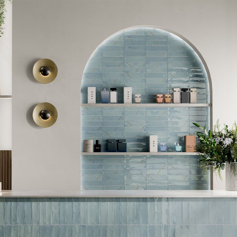 Zellige Fliese Marrakech Light Blue Brick 4,8 x 20 cm | RN-J92240