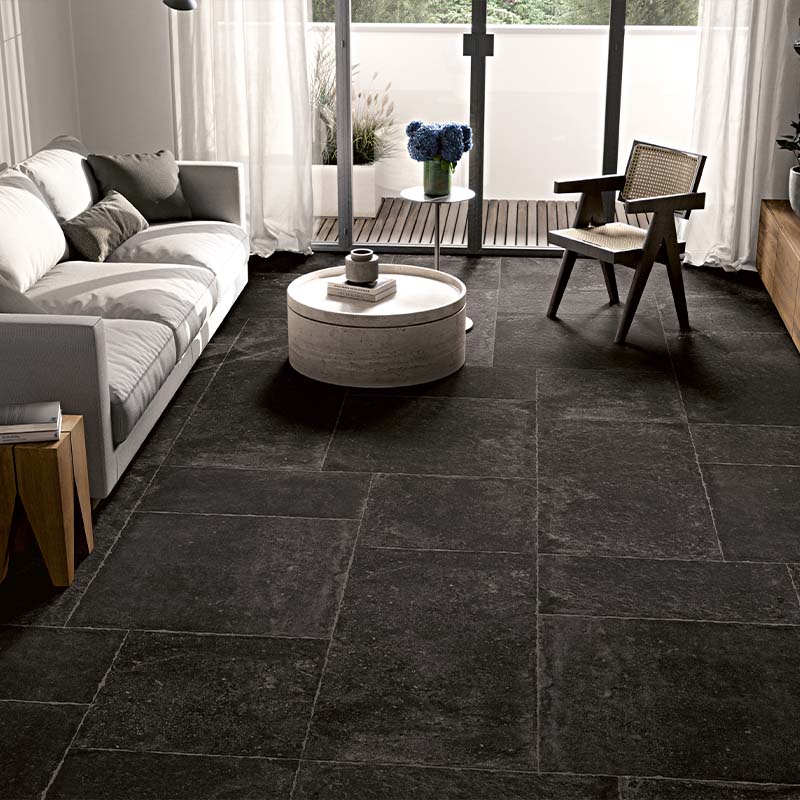 Rustikale Steinoptik Bodenfliese i-stone Dark 80 x 80 cm | CX-1006498